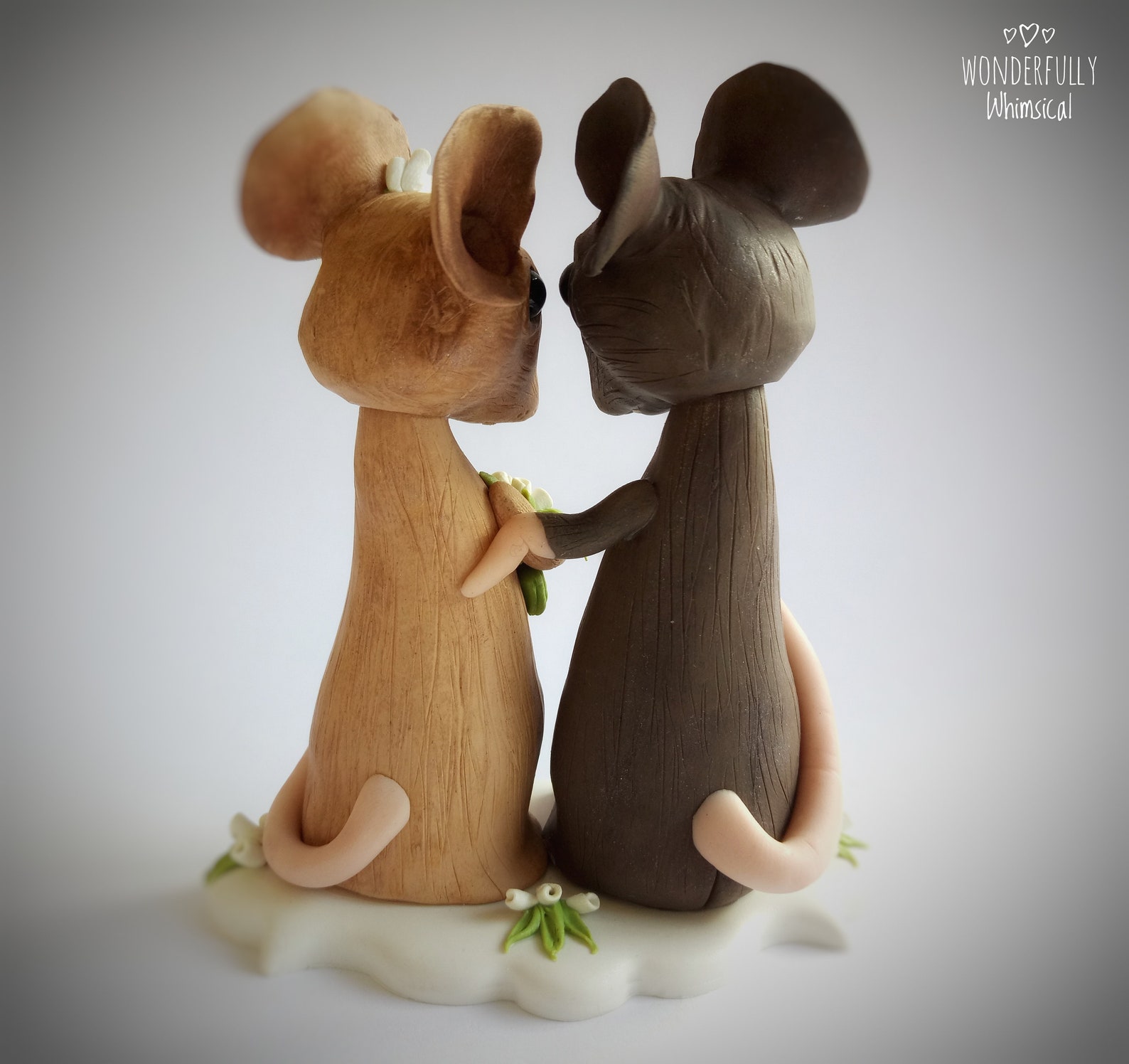 Mouse Wedding Cake Topper Mice Rats Animal Theme Bride Groom Winter ...