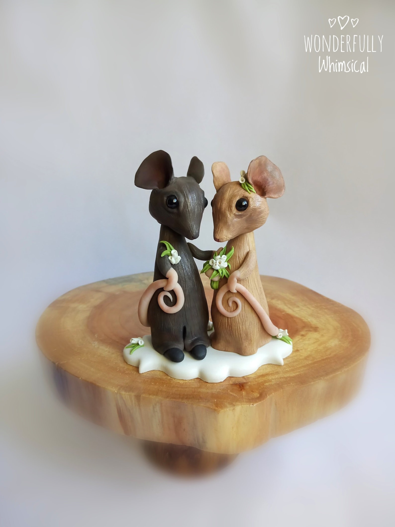 Mouse Wedding Cake Topper Mice Rats Animal Theme Bride Groom Winter ...