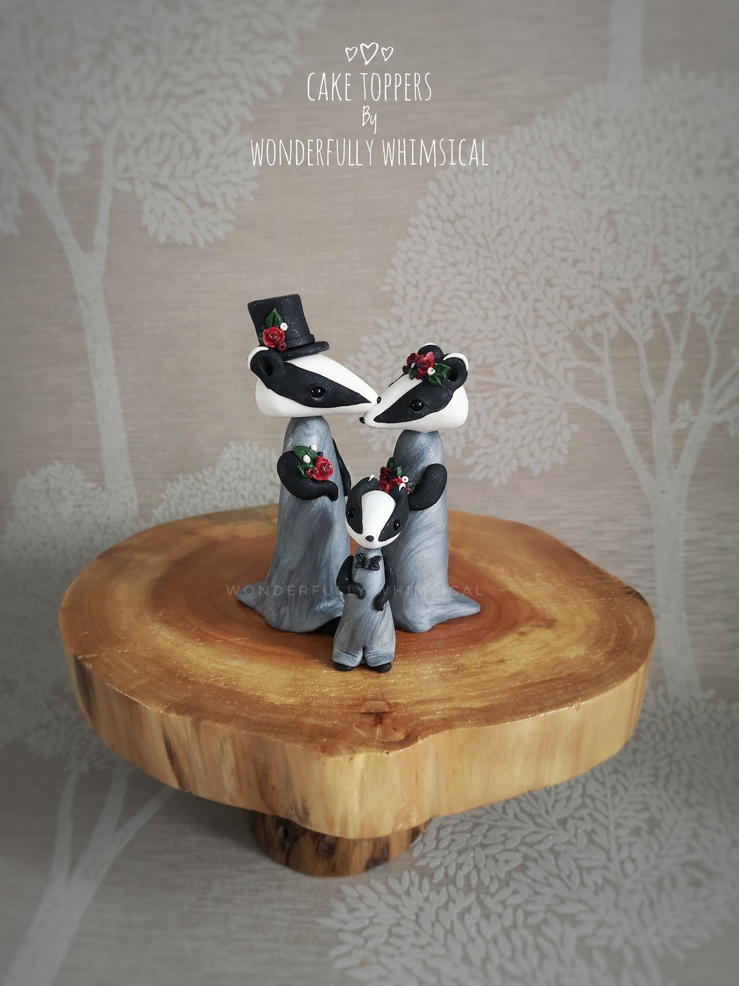 Badger Wedding Cake Topper Bridesmaid Page Boy Family Animal Theme ...