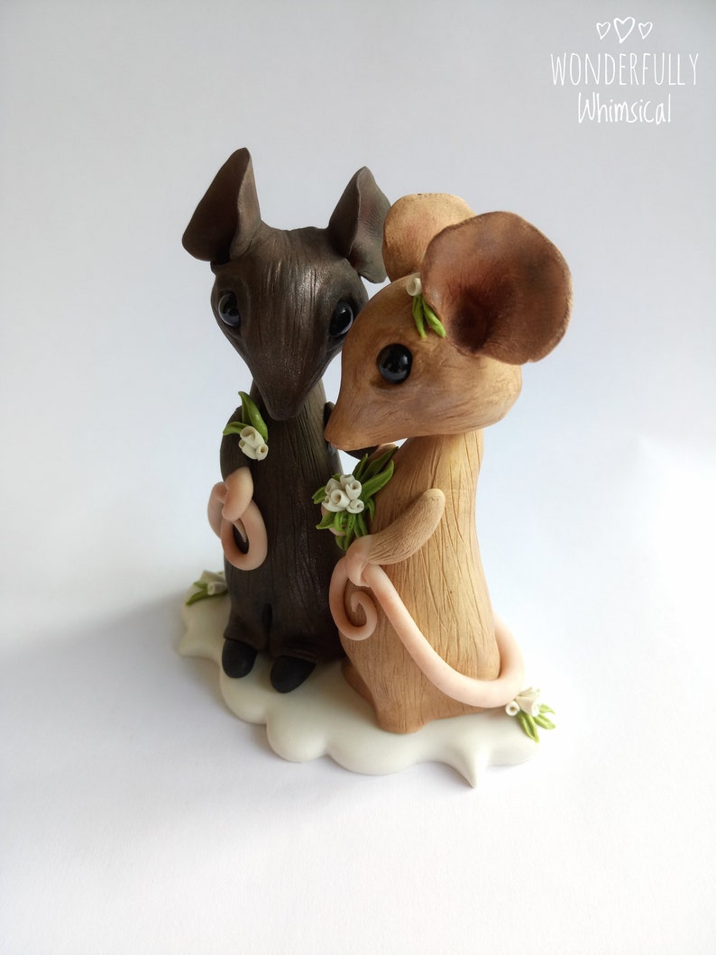 Mouse Wedding Cake Topper Mice Rats Animal Theme Bride Groom Winter ...