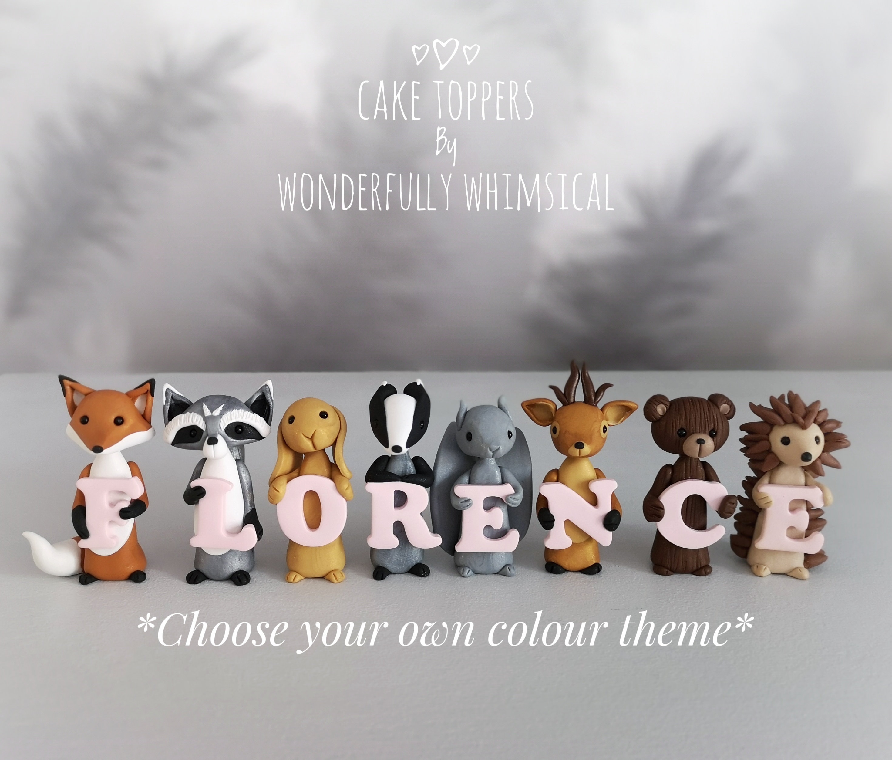 Forest Woodland Animal Theme Cake Topper Birthday Set Letters - Etsy UK