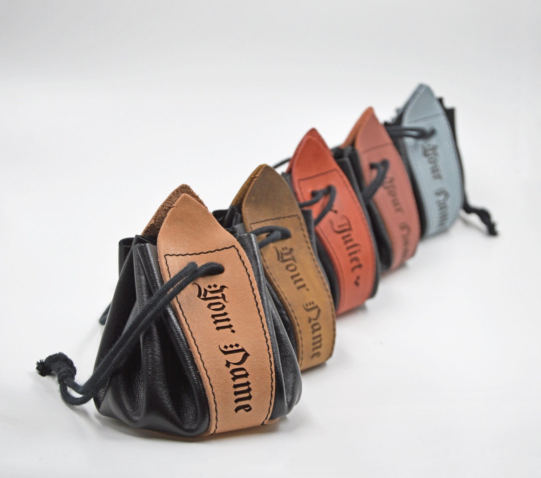 Personalized Leather Pouch, Pouch With Name, D&D Pouch, Coin Pouch ...