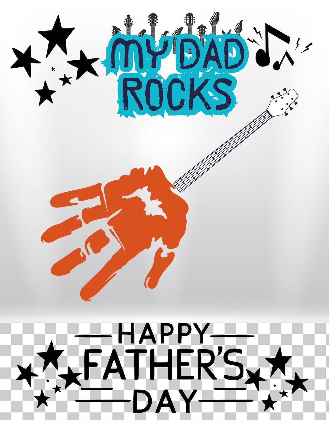 My Dad Rocks! Father’s Day Handprint Craft Template - Etsy UK