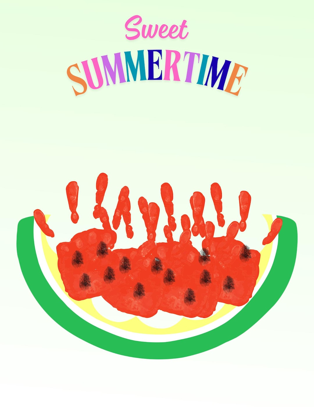 Sweet Summertime Printable Watermelon Handprint Craft - Etsy
