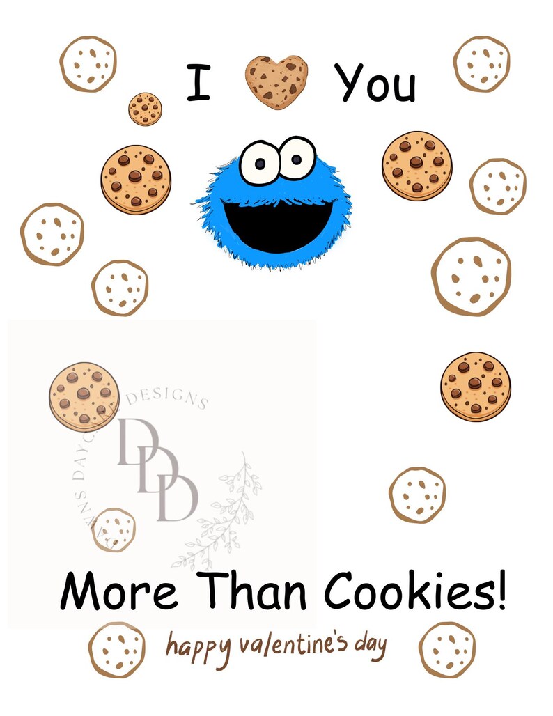 I Love You More Than Cookies. Handprint Valentine Craft | Cookie-themed ...