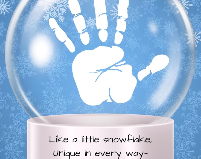 Christmas Handprint Printable, Snow Globe Craft for Kids, Personalized ...