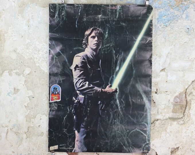 1980 Star Wars Poster, Luke Skywalker With Lightsaber, the Empire ...