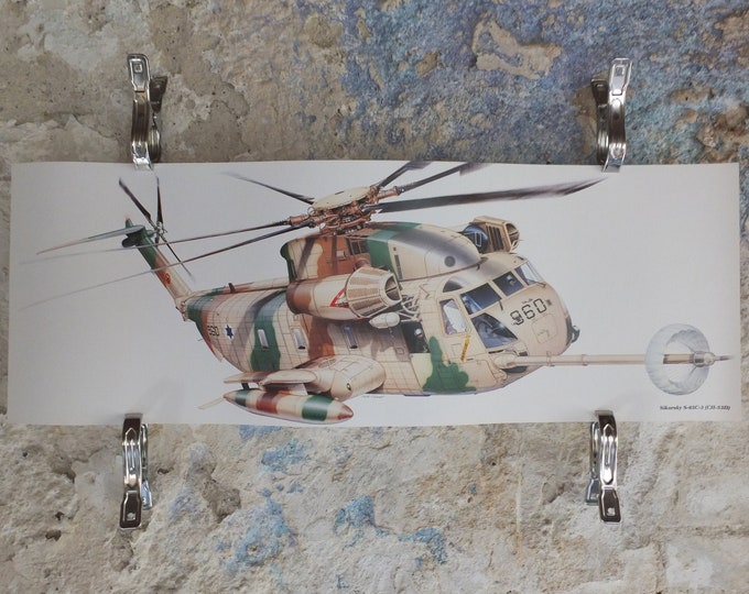 Original Vintage Poster Sikorsky S-65C-3 CH-53D Helicopter by Keith ...