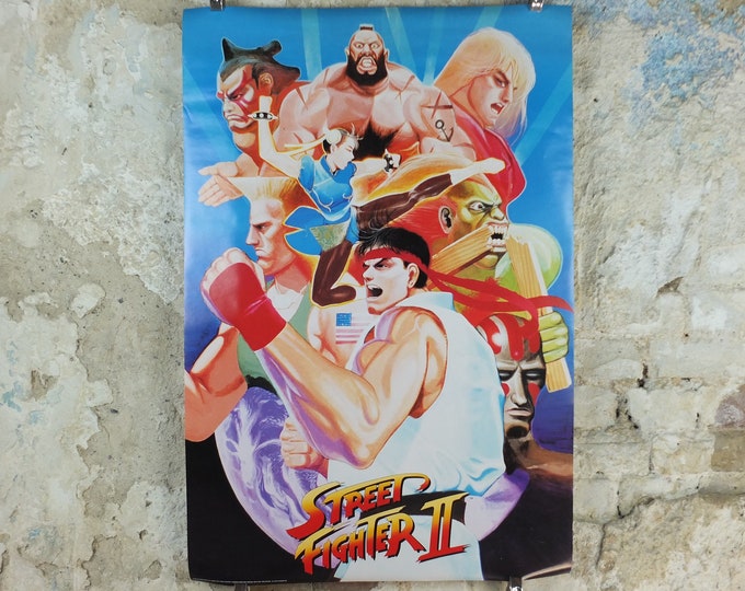 1993 Street Fighter 2 Poster, Vintage SF2, Arcade Game by Capcom, Ryu ...