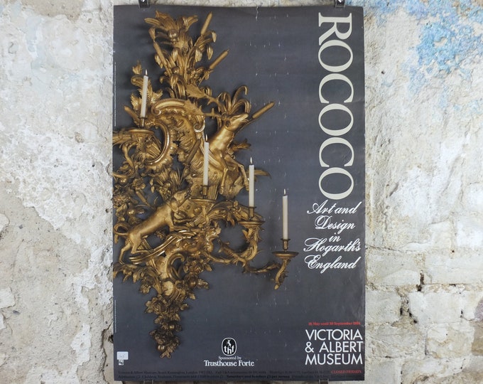 1984 V&A Museum Poster, Rococo, Art and Design in Hogarth's England ...