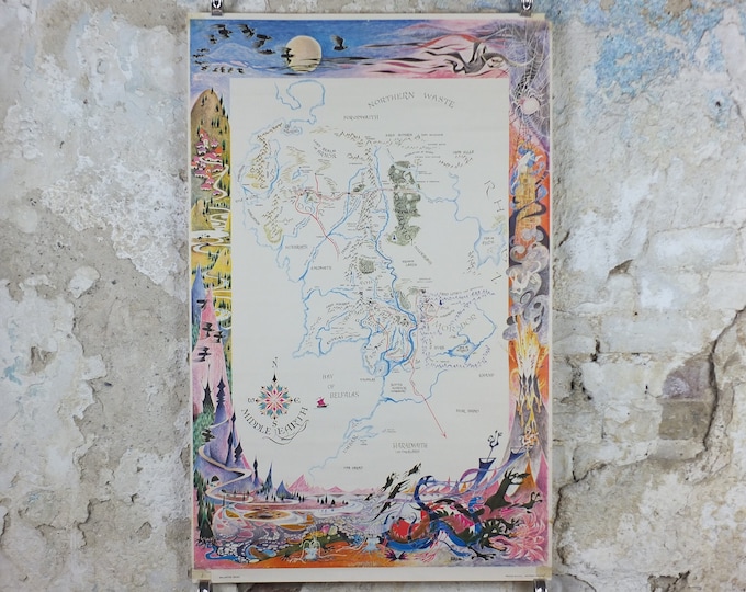 1969 Middle Earth Map Poster, by Barbara Remington Brem, J.R.R. Tolkien ...