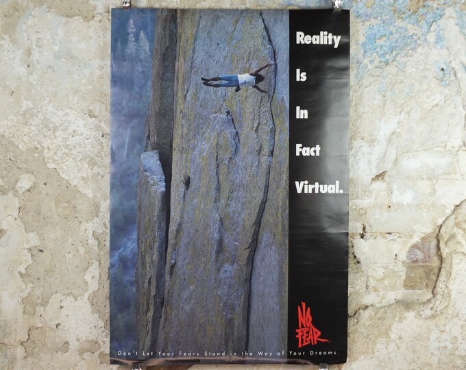 1994 No Fear Poster, Dan Osman Climbing Atlantis the Sorcerer, Needles ...