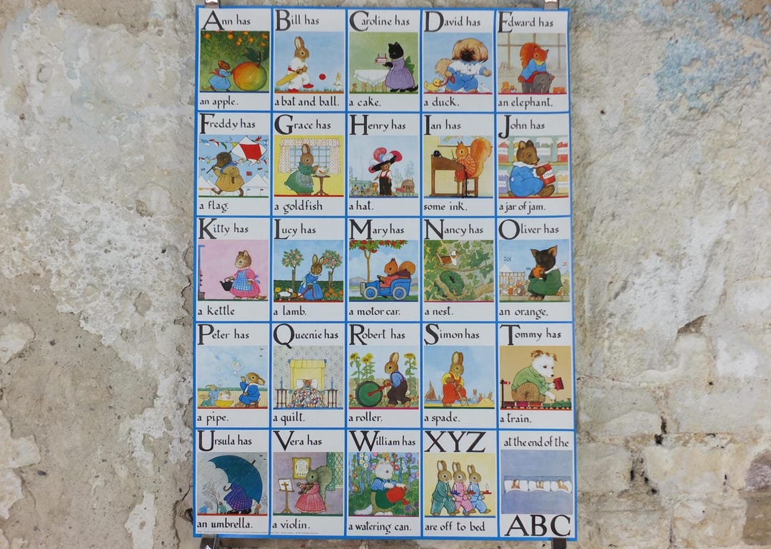 1987 Nursery Alphabet Poster, an ABC for You and Me by Margaret Tempest ...