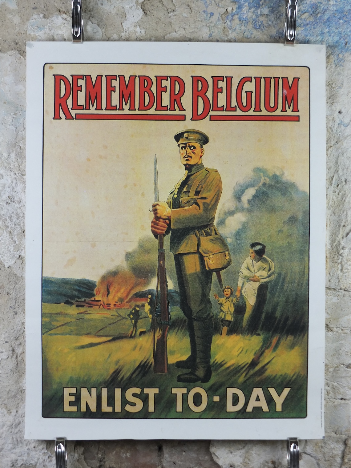 WW1 British Recruitment Poster Remember Belgium Enlist | Etsy UK