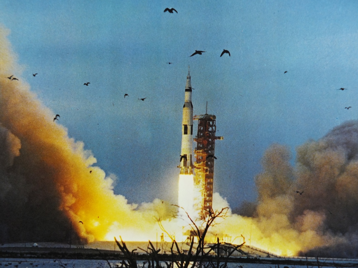 1969 NASA Apollo Saturn V Poster the Launch Rocket Used in - Etsy UK