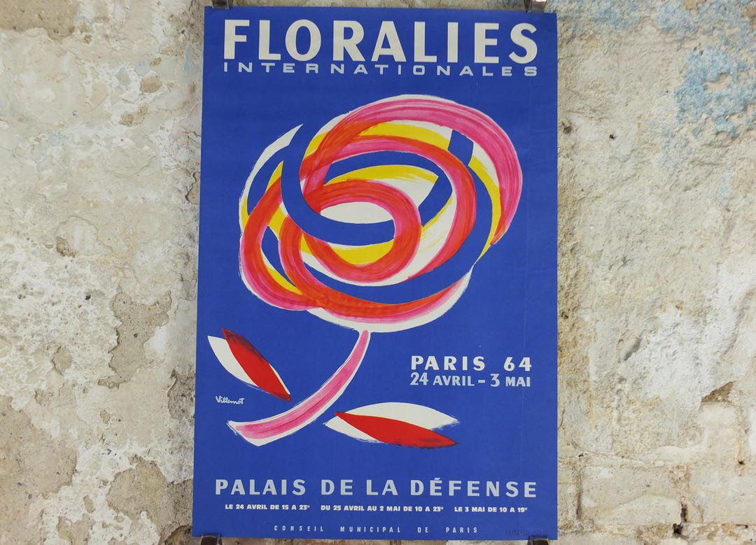 1964 International Paris Flower Show Poster, Floralies Internationales ...