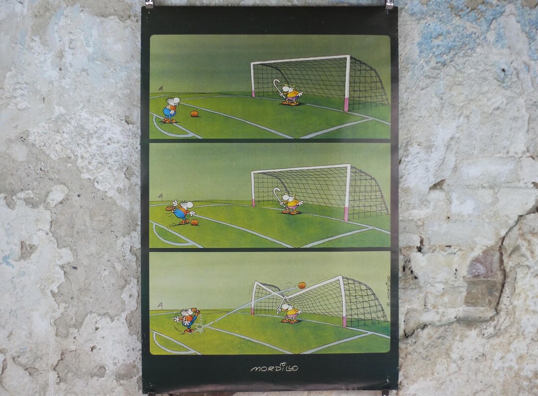 1980 Mordillo Penalty Shootout Poster, Soccer Football, Verkerke ...