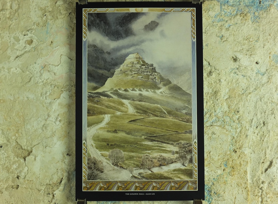 2002 Edoras the Golden Hall Poster, by Alan Lee, Vintage JRR Tolkien ...