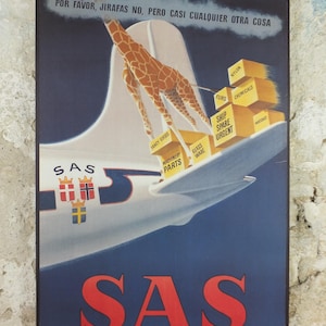 2004 SAS No Giraffes Please Poster, Scandinavian Airlines, by Aage ...
