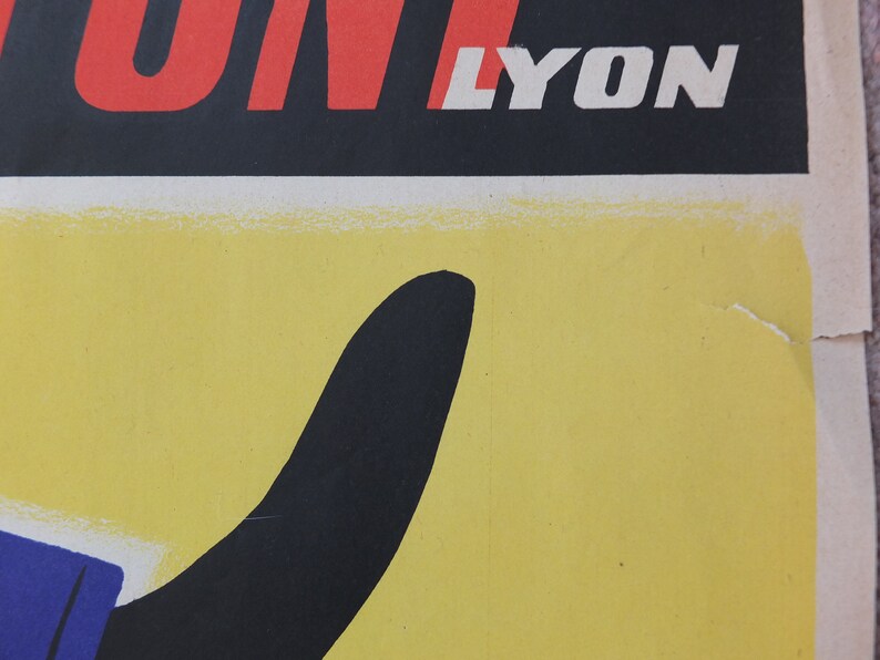 Vintage French Adolph Lafont Lyon Poster Wall Art Denim Overalls ...