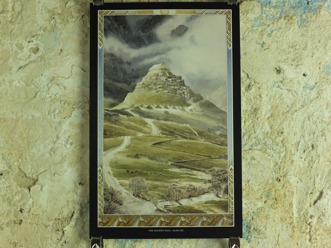2002 Edoras the Golden Hall Poster, by Alan Lee, Vintage JRR Tolkien ...