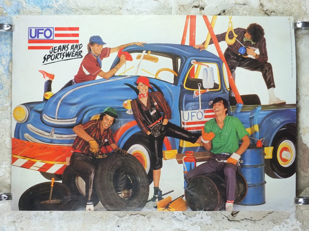 1980s UFO Jeans Poster, Jeans and Sportswear, Fratelli Zanella Spa ...
