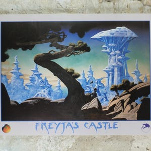 1987 Freya's Castle Poster, by Roger Dean, Yes, Pomegranate ...