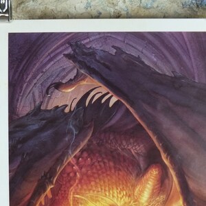 1993 Tolkien the Hobbit Poster, Smaug, by John Howe, Middle Earth, Lord ...
