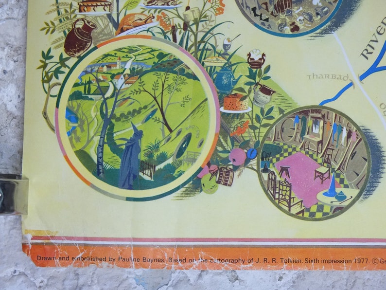 1977 Vintage Map of Middle Earth Poster J.R.R. Tolkien by - Etsy UK