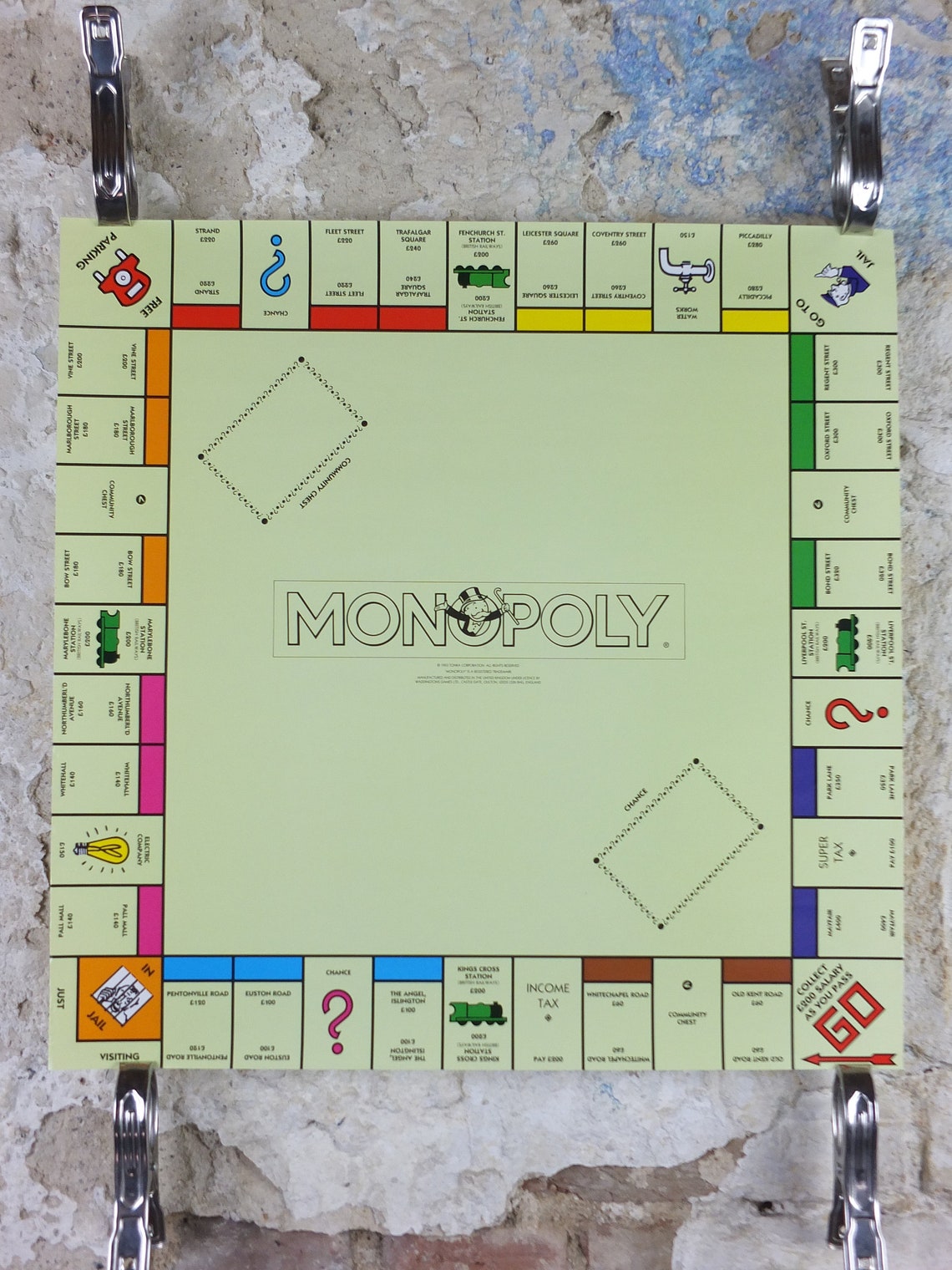 1993 Monopoly Poster, Monopoly Board, Board Games, United Kingdom ...