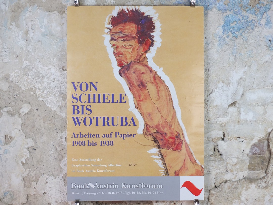 1996 Egon Schiele, Leaning "self Portrait" Nude 1910, Bank Austria ...