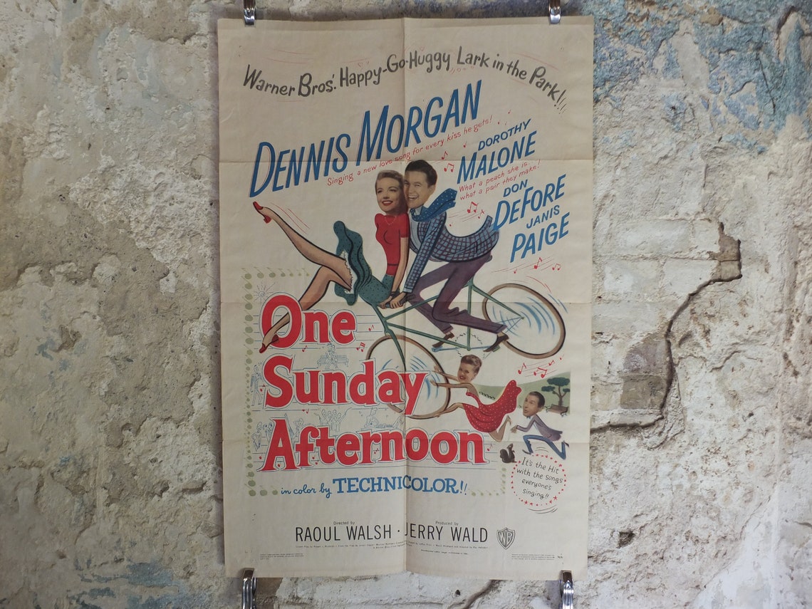 Original Vintage Movie Poster One Sunday Afternoon 1949 1940s - Etsy