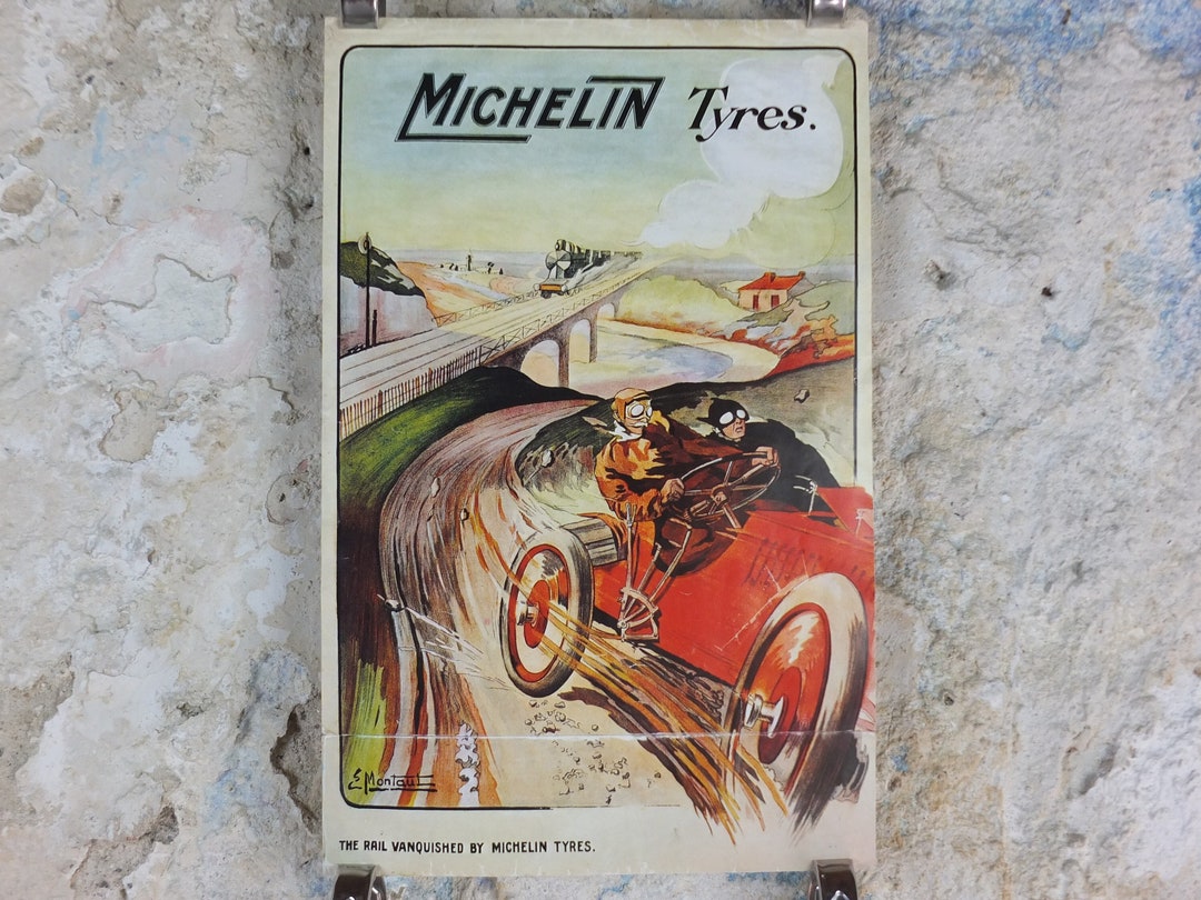 1970s Michelin Tyres Poster, From 1905 by E Montaut, Tyre Advertising ...
