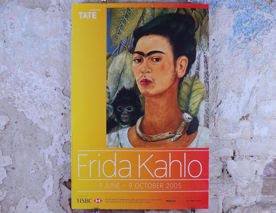 2005 Frida Kahlo Poster, Self Portrait With Monkey 1938, Tate Modern ...