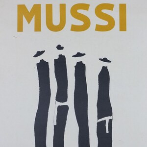 1970 Ernesto Mussi Poster, Four Tall Figures, La Loggetta ...