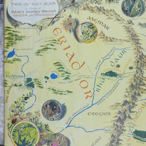 1977 Vintage Map of Middle Earth Poster, J.R.R. Tolkien, by Pauline ...