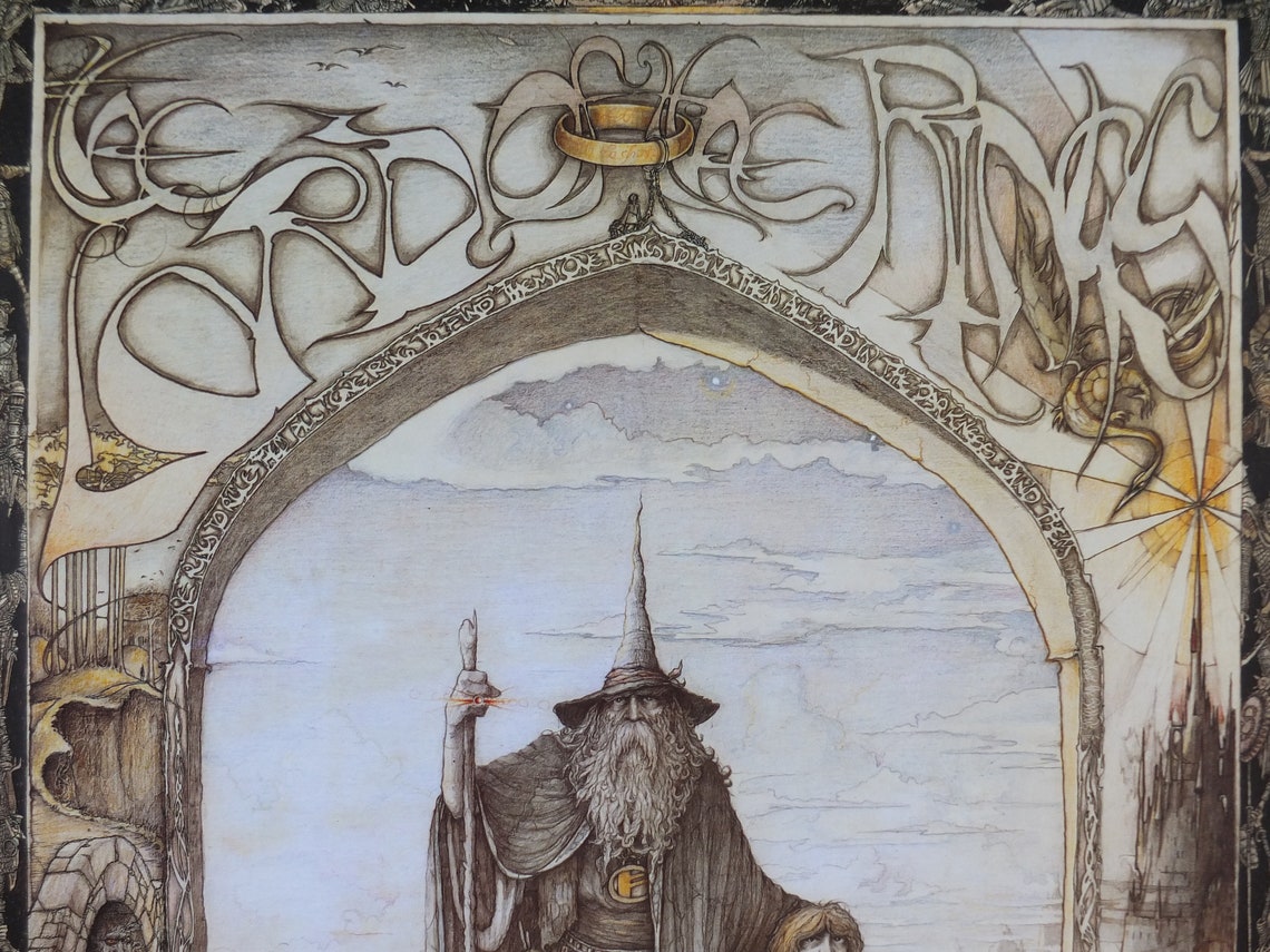 Vintage Lord of the Rings Tolkien Poster by James Cauty 1988 - Etsy UK