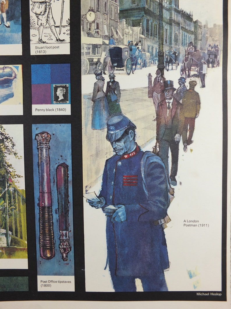 1966 History of Mail Transport Poster Foot Messengers GPO | Etsy