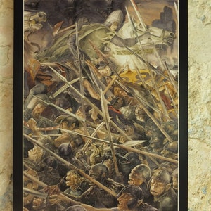 2002 Siege of Gondor Poster, by Alan Lee, Minas Tirith, Vintage Tolkien ...