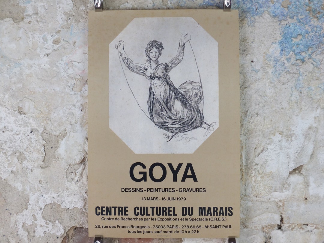 1979 Francisco Goya Poster, "a Girl Skipping" in Black Chalk ...