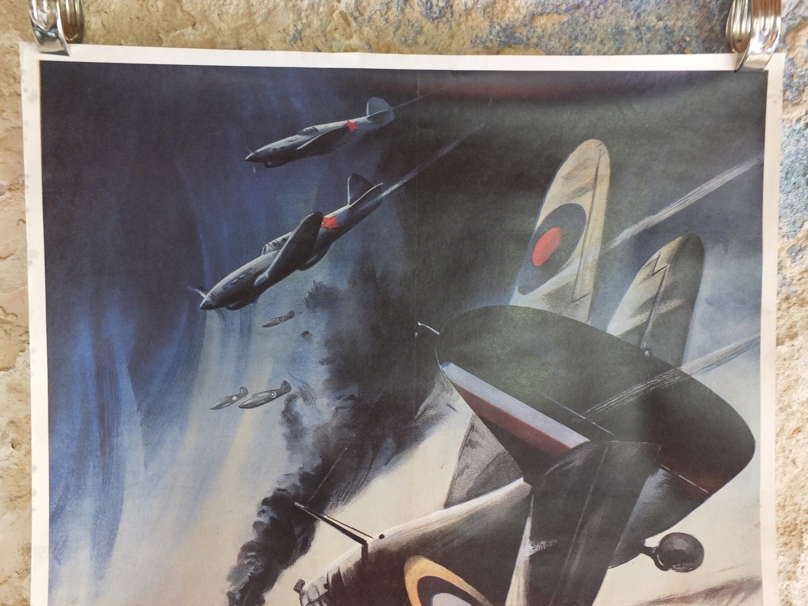 Vintage British WW2 Back Them up Spitfire Hurricane Propaganda Poster ...