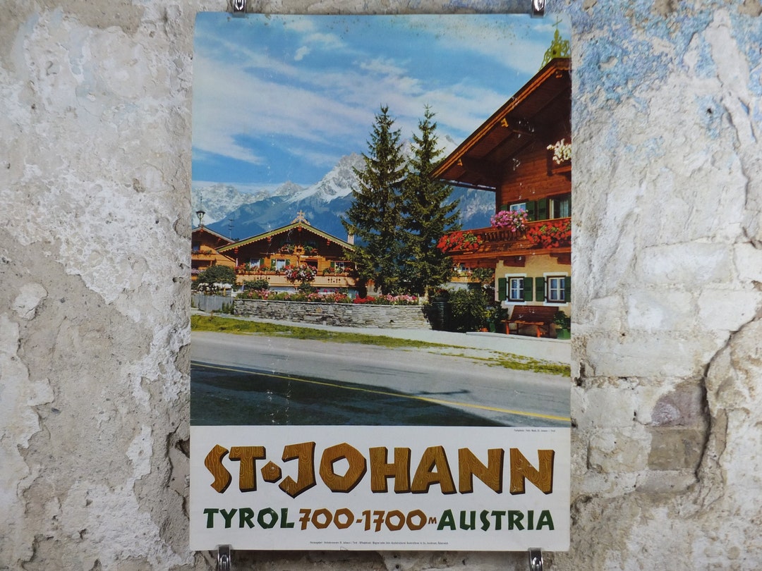 St Johann Austrian Ski Resort Poster, Tyrol, Wilder Kaiser Mountains ...