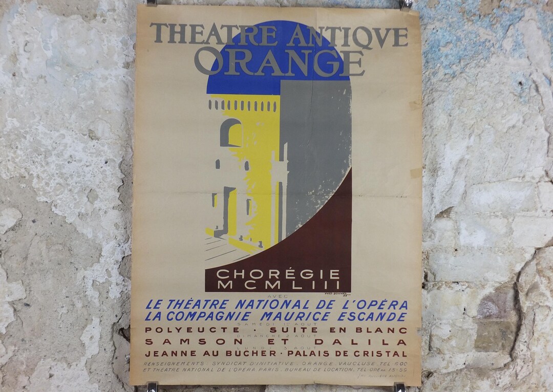 1953 Roman Theatre of Orange Poster, Theatre Antique Orange, by Yves ...
