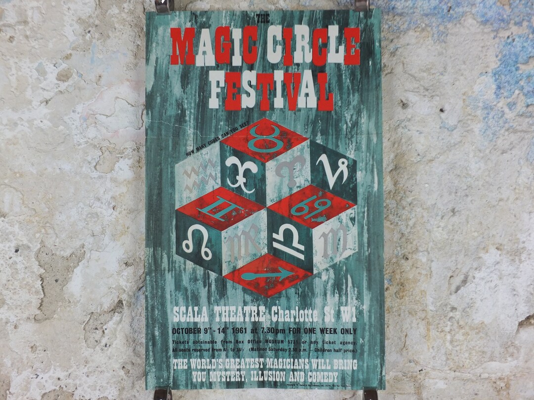 1961 the Magic Circle Festival Poster, the World's Greatest Magicians ...