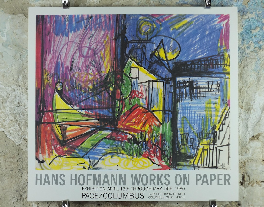 1980 Hans Hofmann Poster, Landscape in Pastel Crayon, Works on Paper ...