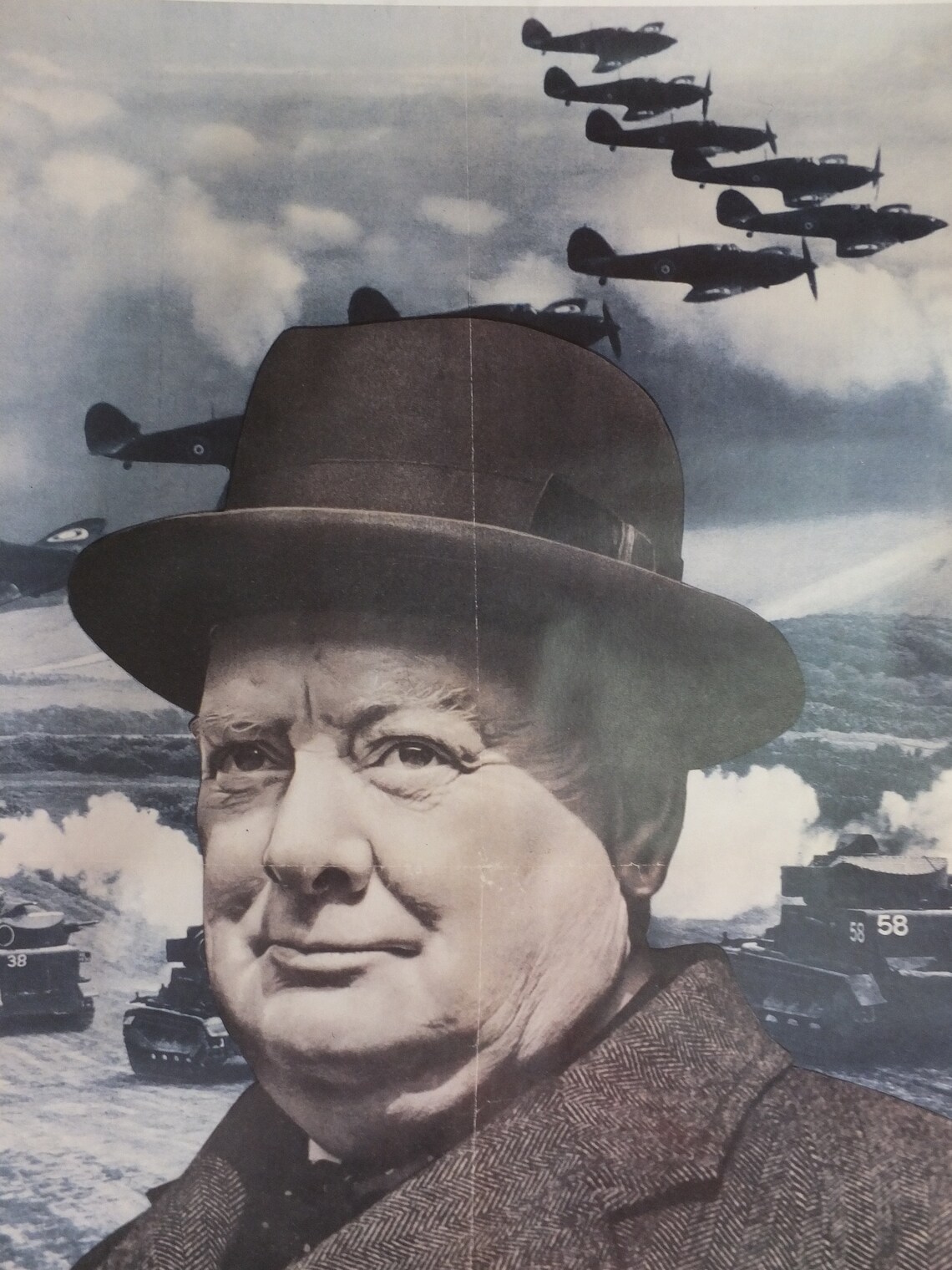 Vintage British WW2 Winston Churchill Go Forward Together Propaganda ...