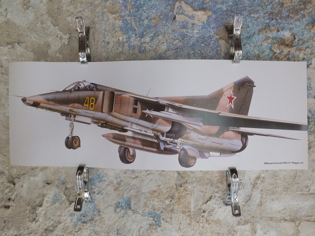 Original Vintage Poster Mikoyan-gurevich Mig-27 ‘flogger-d” Military ...