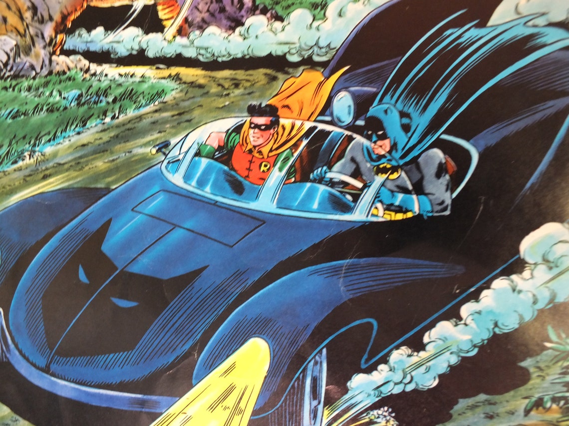 Original Vintage Comic DC Batman and Robin Batmobile Batcave - Etsy UK