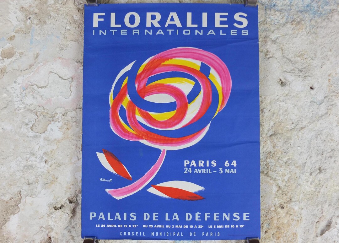 1964 International Paris Flower Show Poster, Floralies Internationales ...
