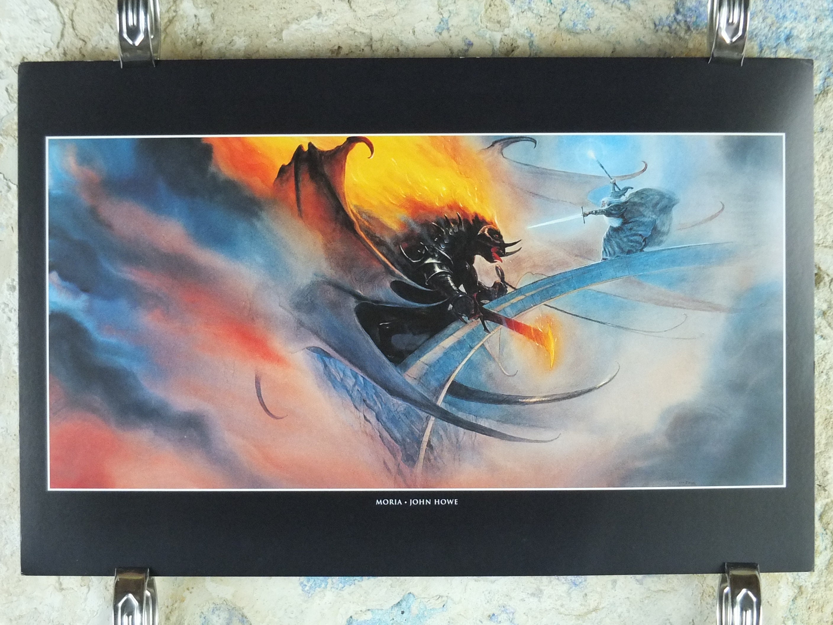Vintage Gandalf and the Balrog by John Howe Poster Tolkien - Etsy